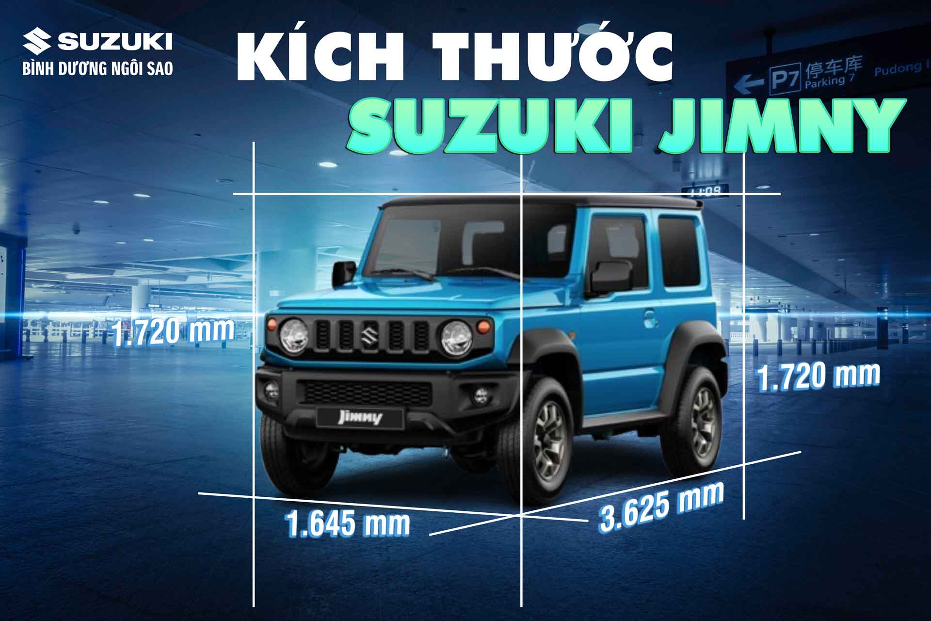 Kích thước Suzuki Jimny: SUV mini 4x4 nhỏ gọn